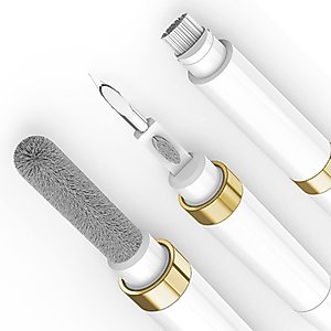 GOALSEN ECP4in1 for Airpod Cleaner Kit Equipped with a Flocked Sponge a Metal Pen Tip 2 High-Density Brush Easy Clean Hard-to-Touch Place Earbud Cleaning Kit Tool for Airpods Pro 1 2 3 -Gold