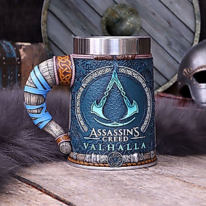 Assassin's Creed Nemesis Now B5335S0 Officially Licensed Valhalla Viking Game Tankard, Resin w. Stainless Steel, 300 milliliters, Multicolour