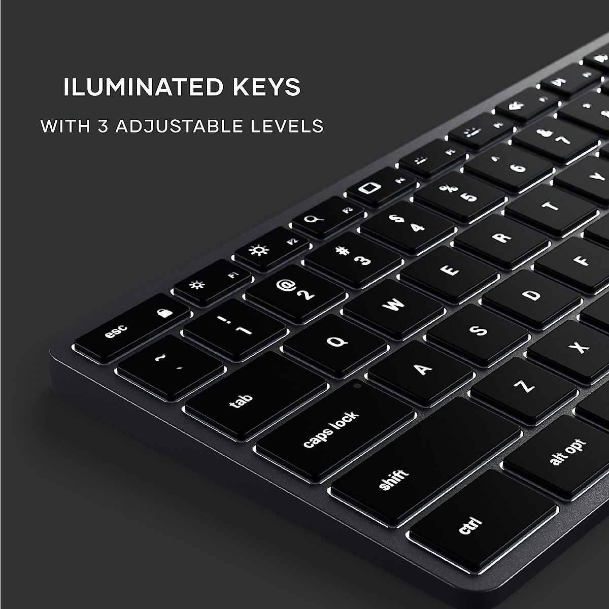 Satechi Slim W3 Wired Backlit Keyboard with Numeric Keypad – Illuminated Keys & USB C Connection – for MacBook Pro, MacBook Air, iPad Pro, iMac and More