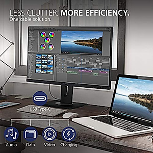 ViewSonic VG2455 24 Inch IPS 1080p Monitor with USB C, HDMI, DisplayPort, VGA and 40 Degree Tilt Ergonomics for Home and Office