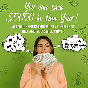 100 Day Envelope Challenge Kit. Money Saving Box Shows How To Save $5050 or Multiples in 100 Days or 50 Weeks. 100 Envelope Challenge Money Challenge Seen on Youtube Tiktok. Gifts For Children Adults