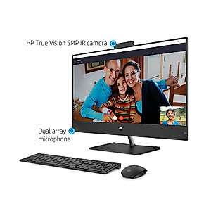 HP Pavilion 27 Desktop 4TB (2TB SSD+2TB HD) 32GB RAM Win 11 PRO (Intel Core i7-13700K Processor w/Turbo Boost to 5.40GHz, 32 GB RAM, 2 TB SSD + 2 TB HD, 27-inch Touch FullHD) PC Computer All-in-One