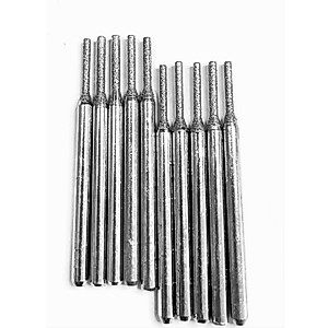 DrillGlass 1/16" Cylinder Drill Bits On A 1/8" Shank | Fits Your Rotary Tool Compatible with Dremel | Bag of 10, for Glass and Jewelry (11618RB)