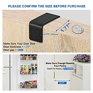 melos White Over The Door Pantry Organizer Rack, 6-Tier Heavy-Duty Metal Back Of Door Shelf Organizer, Over The Door Hanging Spice Rack With 6 Full Baskets - Storage, Closet, Bathroom, Kitchen, 15in