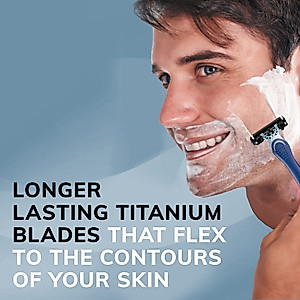 BIC Flex 3 Titanium Men’s Disposable Razors With 3 Blades, Ideal Razor For Face and Body Shaving, 8 Piece Razor Kit for Men