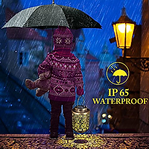 2 Pack Solar Lanterns Outdoor Waterproof, TYNLED Metal Solar Lantern Hanging Solar Outdoor Lanterns Solar Powered Outdoor Lanterns for Garden Patio Pathway Yard Porch