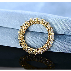 Gemsme 18K Yellow Gold Filled Cubic Zirconia Eternity Band Ring for Women (10)