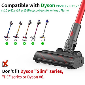 Head Replacement for Dyson V7 V8 V10 V11 V15 sv10 sv12 sv14 sv15 Attachment, 1s Release Dyson Spare Parts with 4LED, Cleaner Parts for Carpet and Parquet