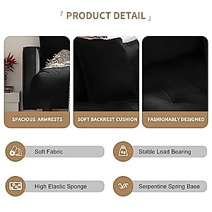 SILKIR Mid-Century Modern Small Spaces Comfy Velvet Living Room,Office,and Apartment,Loveseat Couch Sofas, 58 & 70 Inch, Black