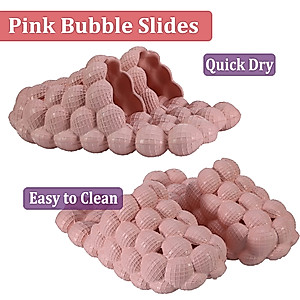 ierisf Bubble Slides,Funny Massage Bubble Ball Slide Slippers for women, Men Platform Unisex Stress Relief Slide Sandals House Slippers Black Green Beige (41/42, Pink, numeric_8_point_5)