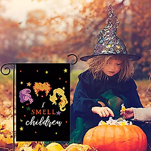 Halloween Garden Flag, 12"x18" Vertical Double Sided I Smell Children Sanderson Sisters Hocus Pocus Outdoor Decorations, Farmhouse Seasonal Holiday for Decor (Its just a bunch of Hocus Pocus)