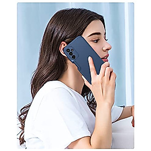 FNTCASE for Samsung Galaxy A14 5G Case: Shockproof Silicone Protective Phone Case with Built-in Screen Protector - Slim Dual Layer Rugged Durable Drop Proof TPU Protection Cover (Navy Blue)