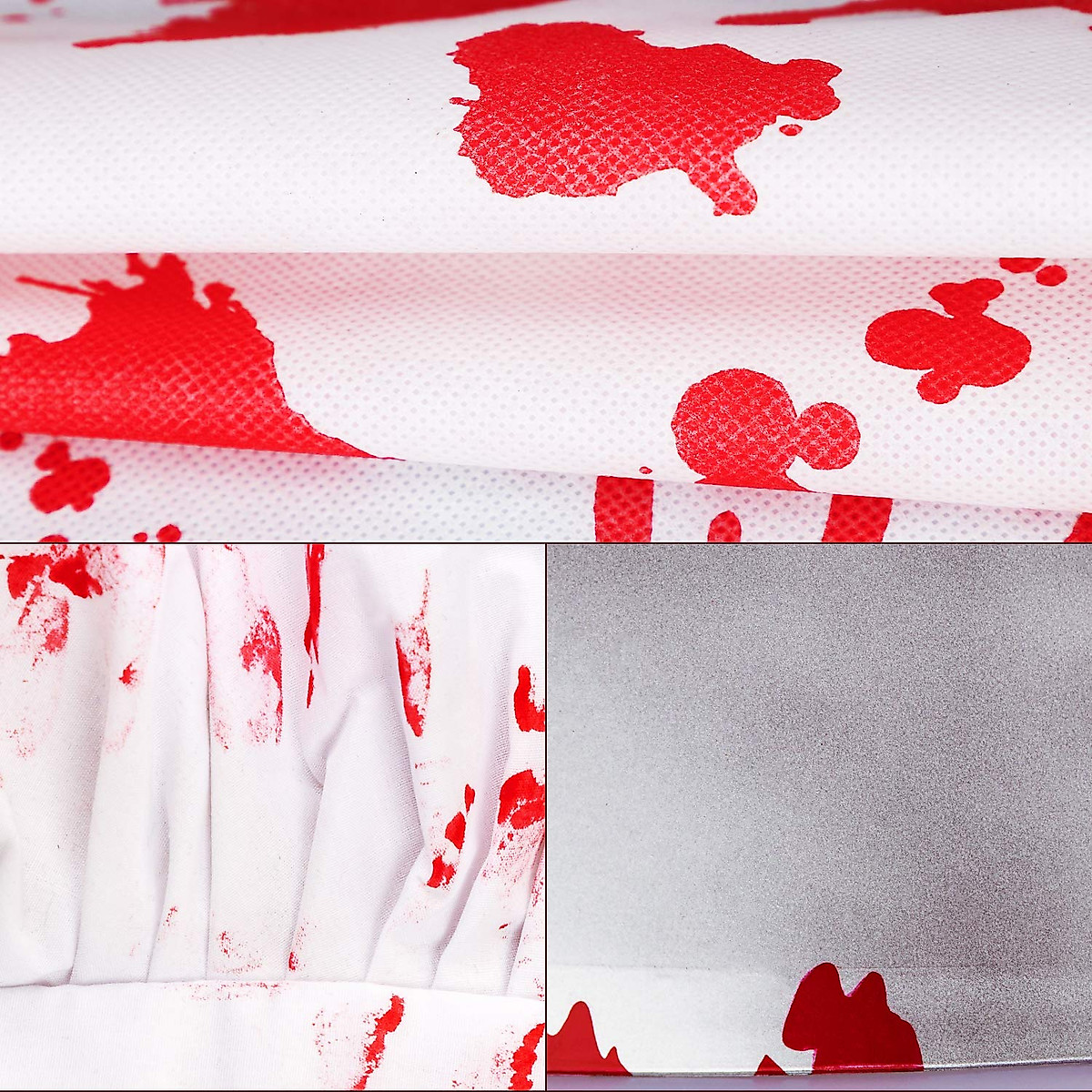 jollylife 13Pieces Halloween Bloody Butcher Costumes Scary Set - Cooking Chef Apron Hat Weapon Knife Tattoo Stickers Zombie Party Accessories Decorations