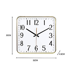 zxb-shop Wall Clock for Living Room Kitchen Creative Kitchen/Living Room/Office Large Ultra-Quiet Quartz-Free Movement Rectangular Design Wall Clock (13 Inches) Home/Office/Classroom/School Clock