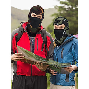 6 Pcs Winter Ski Mask Balaclava Full Face Mask Summer UV Sun Protection Face Cover Dust Windproof Breathable Shiesty Mask(Large,Dark Camouflage Colors)