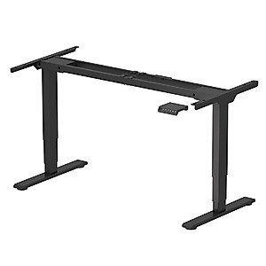 SANODESK Dual Motor 3 Stage Electric Adjustable Standing Desk Frame Heavy Duty 275lbs Load Capacity for Home Office (Black Frame Only)
