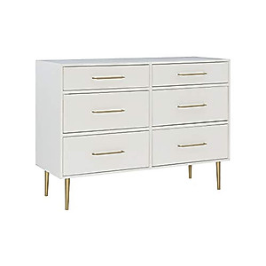 Linon Lennon White Six Drawer Dresser