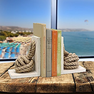 Stonebriar SB-6066S2 Beach House White Wood Bookends ,Pack of 2