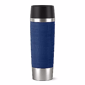 EMSA Germany: Travel Mug Grande - Premium High Performance German Engineered Thermos Vacuum Flask Tumbler, 17oz, Blue