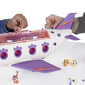 Littlest Pet Shop Pet Jet Playset Toy, Includes 4 Pets, Adult Assembly Required (No Tools Needed), Ages 4 and Up