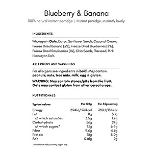 THE GREAT BRITISH PORRIDGE CO Blueberry Banana Porridge, 385 GR