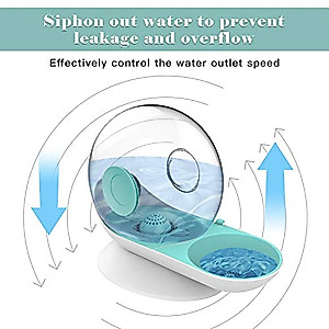 HappyCat Small Pets Water Dispenser Dogs Cats Gravity Waterer Feeder Bowl  Automatic Water Drinking Fountain for Small or Medium Size Dogs Cats (Green Snail)