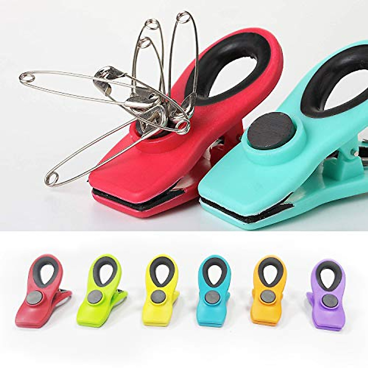 Chip Clips Magnetic,Bag Clips for Food Magnetic,6 Pack, Bag Clips, Bag Clips for Food, Magnet Clips, Clips for Food Packages, Clips for Fridge
