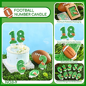 PHD CAKE 2.76 Inch Number 1 Football Birthday Candles, Football Themed Number Candles, Party Celebration