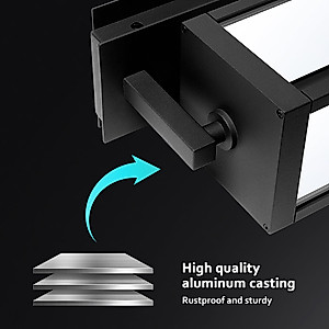 illumishin Motion Sensor Outdoor Wall Light LED Wall Sconce Black Mount Waterproof Exterior Light Fixture Aluminum Porch Lamps for Patio Entryway Doorway Fence Garage, 750LM 3000K