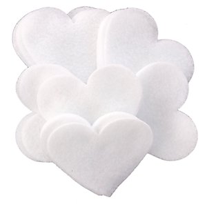 Playfully Ever After 2 inch Felt Hearts 45pc - White