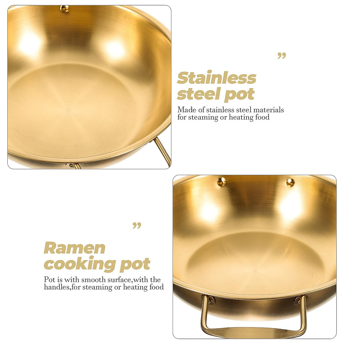 Stainless Steel Pot Pots for Cooking Ramen Cooking Pot Korean Ramen Pot Korean Stockpot Stainless Steel Noodle Pot Double Handles Pot Instant Noodle Cooker Instant Noodle Pot