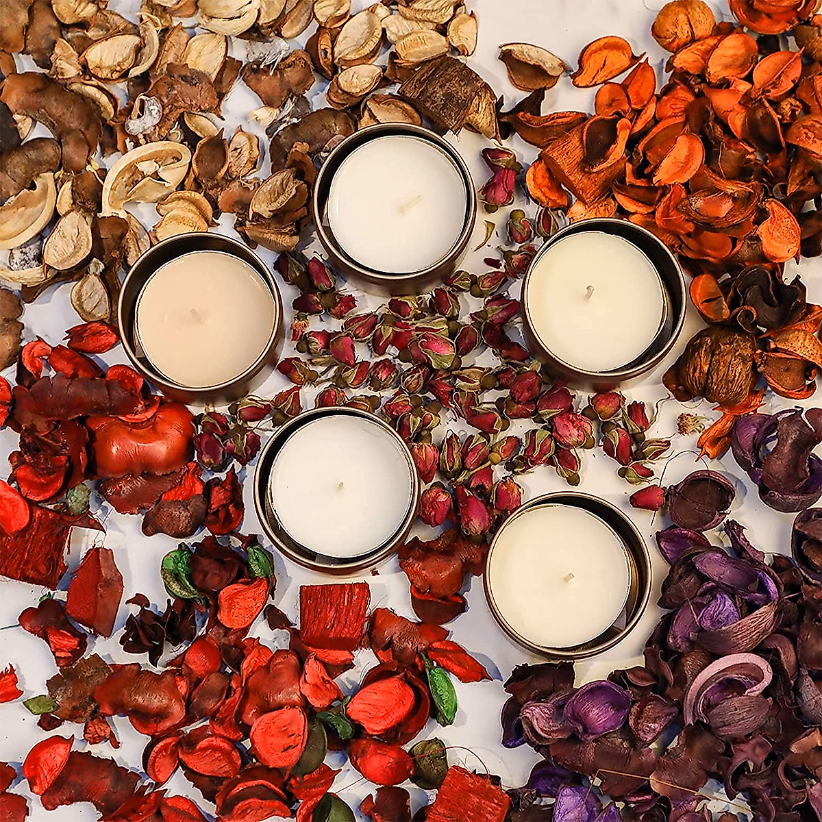 NRANSON Candle Jars with Lids for Candles Making, 48 Pack Empty Metal Candle Tins, DIY Candle Containers for Candle Making, Arts & Crafts, Storage & More (8OZ, Rose Gold)