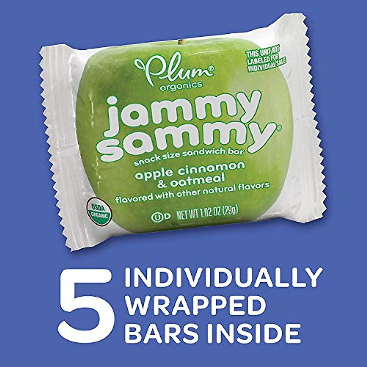 Plum Organics Kids Jammy Sammy Apple Cinnamon & Oatmeal, 1.02 Oz, 5 Pack
