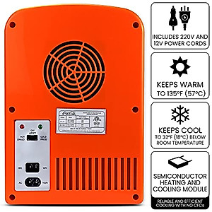 Coca-Cola Fanta FA04 4 Liter/4.2 Quarts 6 Can Portable Mini Cooler/Fridge for Food, Beverages, Orange