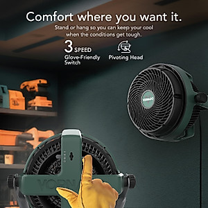 Vornado EXO61 Medium Heavy Duty Air Circulator, 3-Speed High Velocity Shop Fan with High-Impact Case and 8 ft Cord, Powerful Industrial Multipurpose Electric Air Mover for Whole Room Cooling