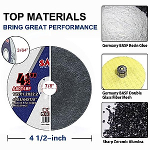 SALI 50 Pack Cut Off Wheel 4 1/2 Inch Cutting Wheels 4-1/2" x 3/64" x 7/8" for Metal & Stainless Steel, Angle Grinder Cutting Wheel,Cutting Discs with Aggressive Cutting