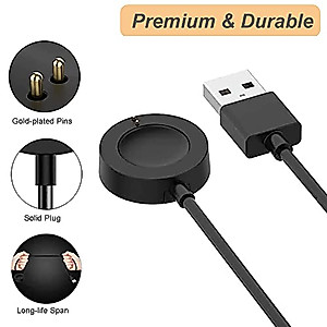 Charger for Fossil Gen 4, Gen 5, Gen 5E, Gen 6 & Charging Cable for Michael Kors Gen 4 5 5E 6 Smart Watch (3.3ft/1m, Black)