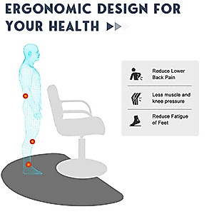 OmySalon 1/2'' Thick Anti Fatigue Mat for Hairstylist Standing, 3'x5' Barber Floor Matt with Scissor Under Salon Chair, Hair Cutting Hairdressing Equipment