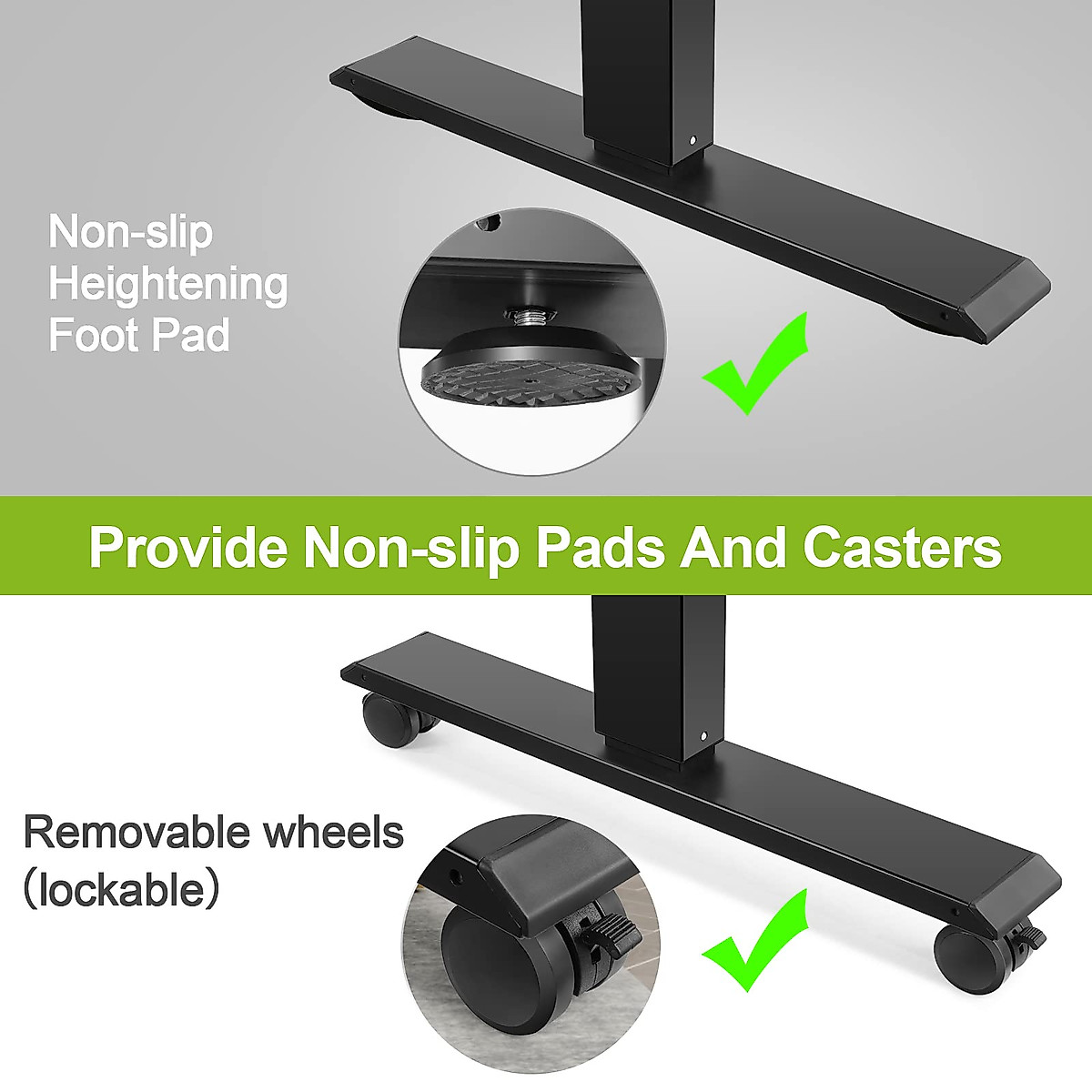 farexon 55 x 24 inch Standing Desk Electric Adjustable Height with Charging Station, Stand up Desk with Oversized Mouse Pad, Ergonomic Curved Workstation, 4 Caster, 4 Preset Heights Easy to Set（Brown