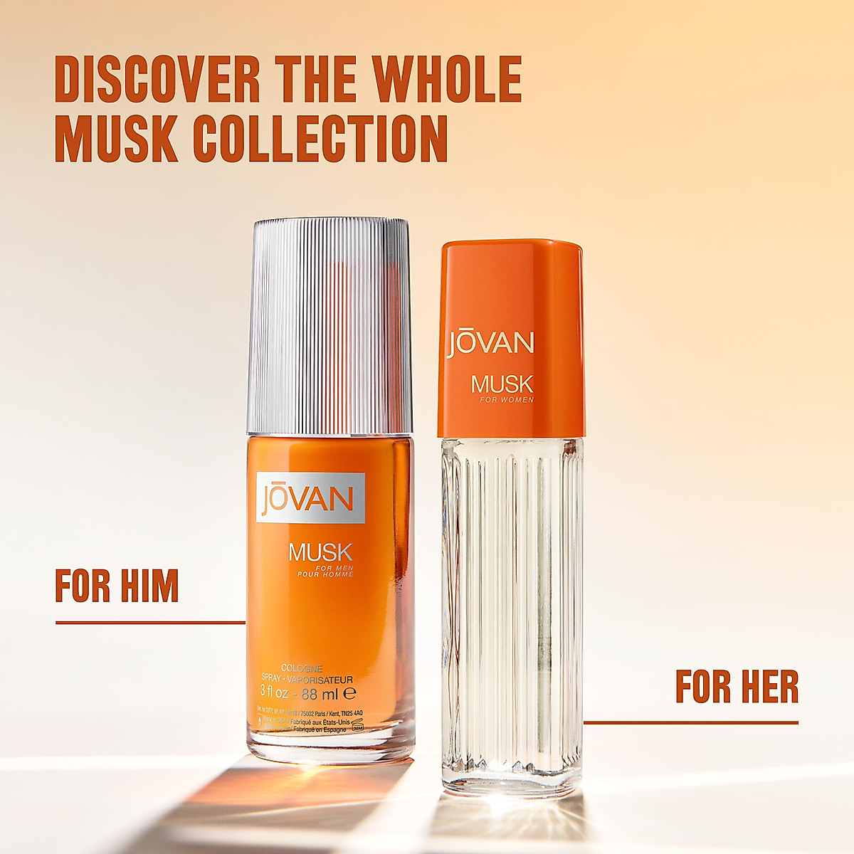 Jovan Musk for Women Eau de Cologne Spray 2 fl oz (Pack of 1), Notes of Jasmine, Amber, and Neroli, Women's Fragrance, Long Lasting, Everyday Fragrance, Travel Size