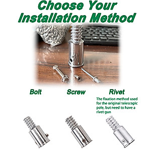 Metal 1" Threaded Tips Replacement for Wood Push Broom Handle Threaded End