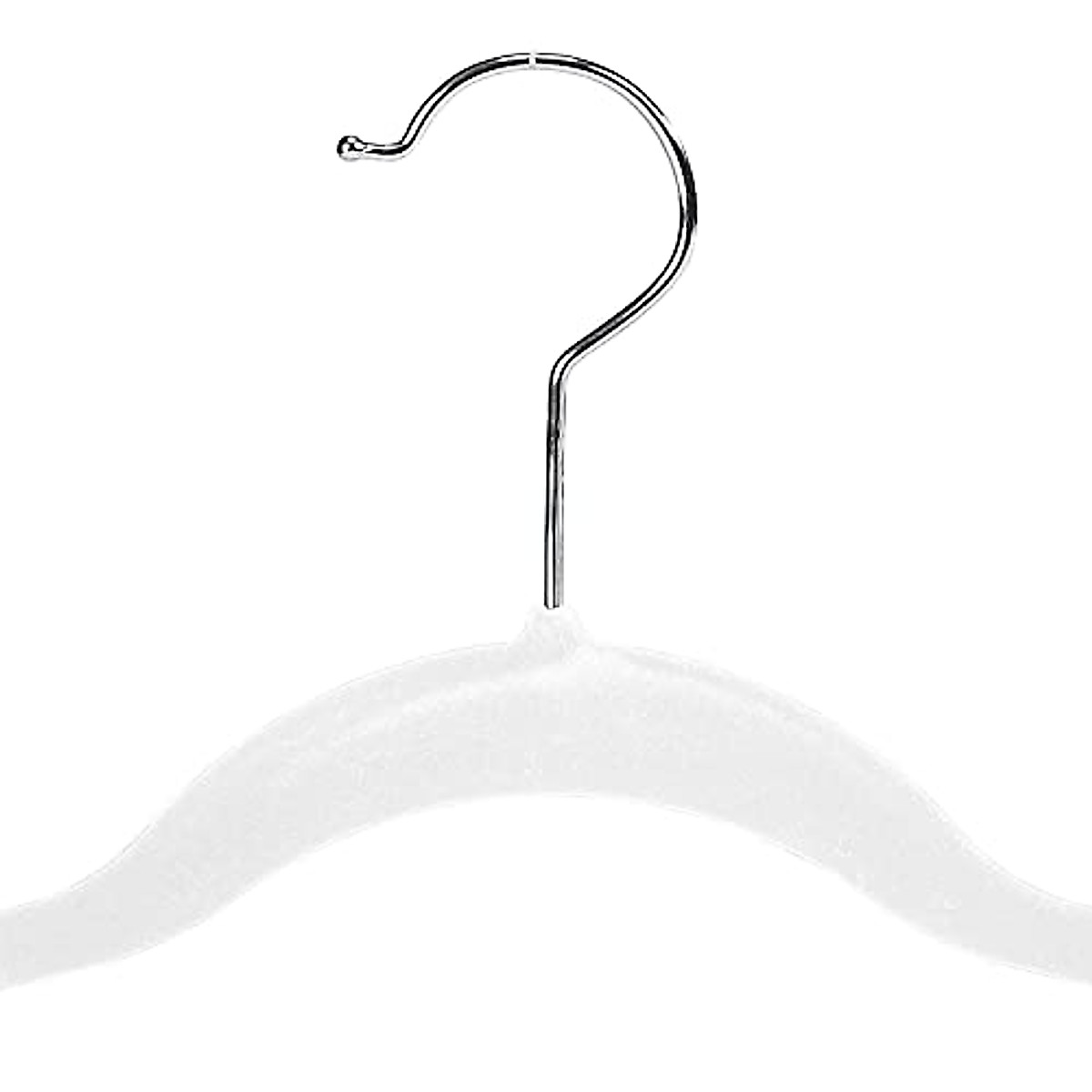 Simplify 6 Pack Velvet Hangers with Clips | Skirt and Pants | Slim Space Saving | Closet Organization | Non-Slip | Prevent Creases | Swivel Neck | Durable | White