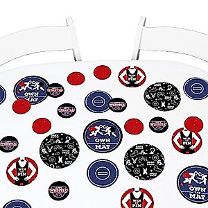 Big Dot of Happiness Own the Mat - Wrestling - Birthday Party Giant Circle Confetti - Wrestler Party Decorations - Large Confetti 27 Count
