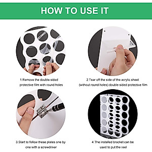 15-Holes Vinyl Storage Rack Acrylic Storage Organizer Multiple Large Holes Display Stand for Vinyl Rolls and More (12 Inch x 7.8 Inch, Aperture 2 Inch) (White)