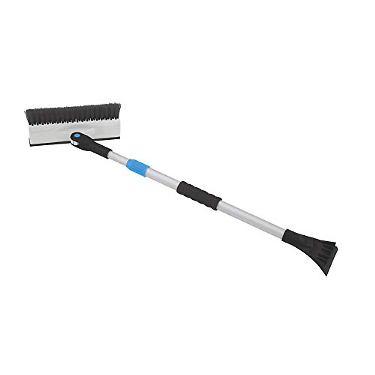 Extendable Snow Brush with Squeegee & Ice Scraper - Eva Foam Comfort Grip on Aluminum Handle, T-Shape Telescopic Auto Ice Scraper and Snow Brush - Car Truck SUV Windshield