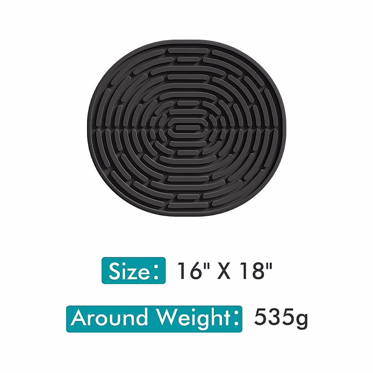 Dish Drying Mat-Silicone Drying Mats for Kitchen Counter-12"x18"Heat Resistant Mat Kitchen Gadgets Accessories-Bar Mat Coffee Mat Drying Pad for Countertop BLACK