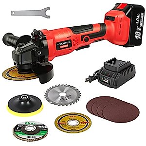 TOMORTOOL 18V 4" Cordless Angle Grinder Kit, Replacement for Makita Cordless Angle Grinder with 4.0Ah Battery & Fast Charger…