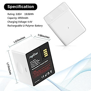 Upgraded 4950mAh Replacement Batteries Compatible with Arlo Pro 4/Pro 3/Ultra/Ultra 2 Wireless Security Cameras, 2-Pack 3.85V Rechargeable Long-Lasting Battery Life and Easy to Install