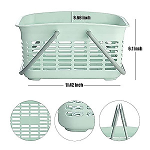 ALINK Flamingo Mesh Shower Caddy Basket + Green Plastic Shower Caddy Basket