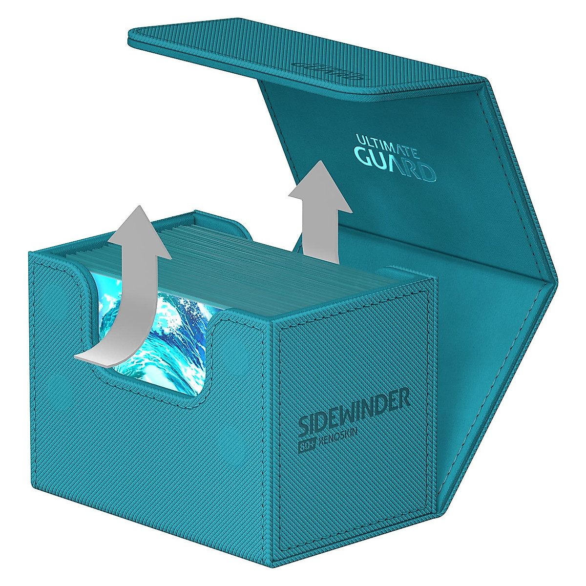 Ultimate Guard Sidewinder 80+, Deck Box for 80 Double-Sleeved TCG Cards, Petrol, Magnetic Closure & Microfiber Inner Lining for Secure Storage